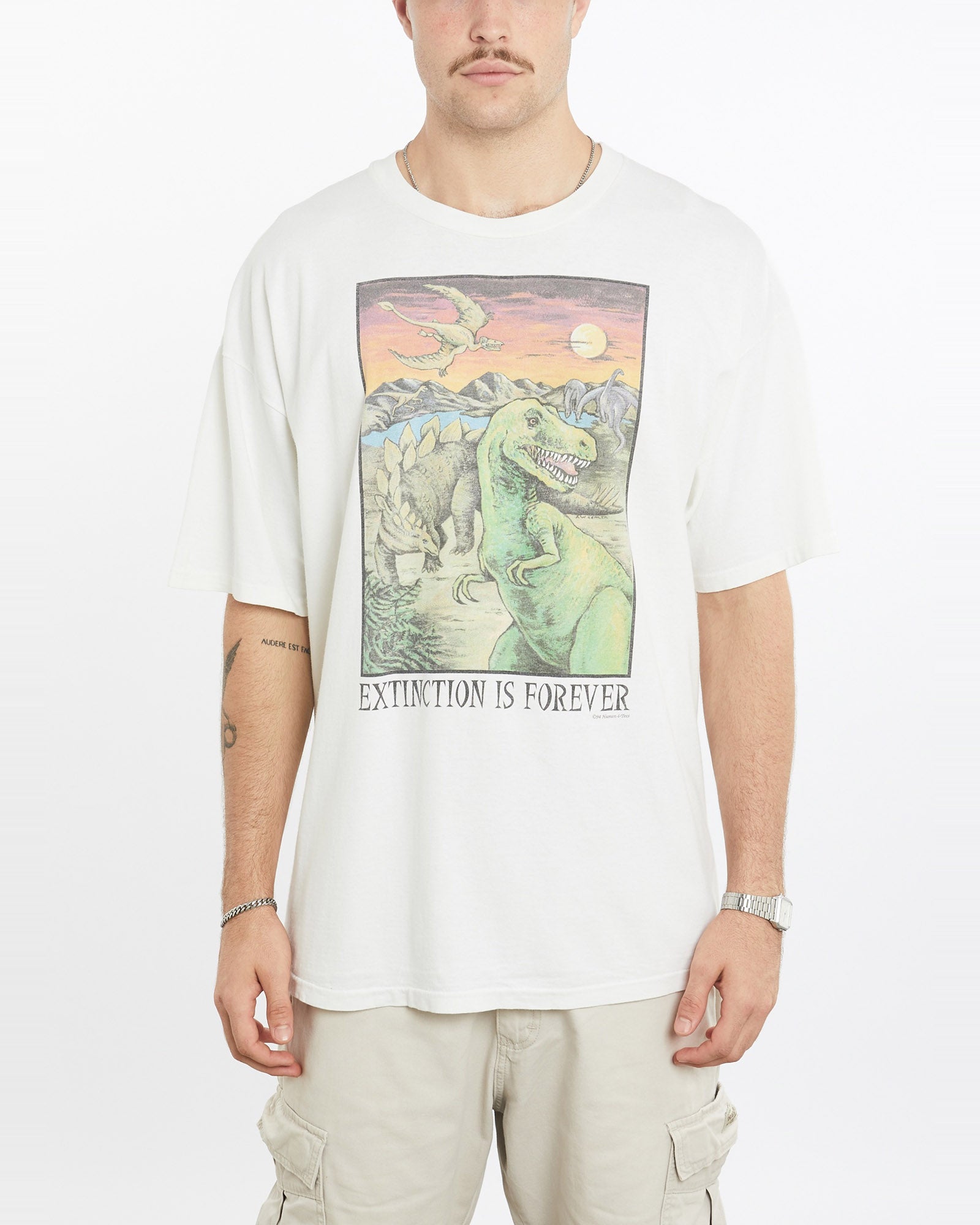 Vintage 1994 Dinosaur 'Extinction Is Forever' Tee XL - The Real Deal