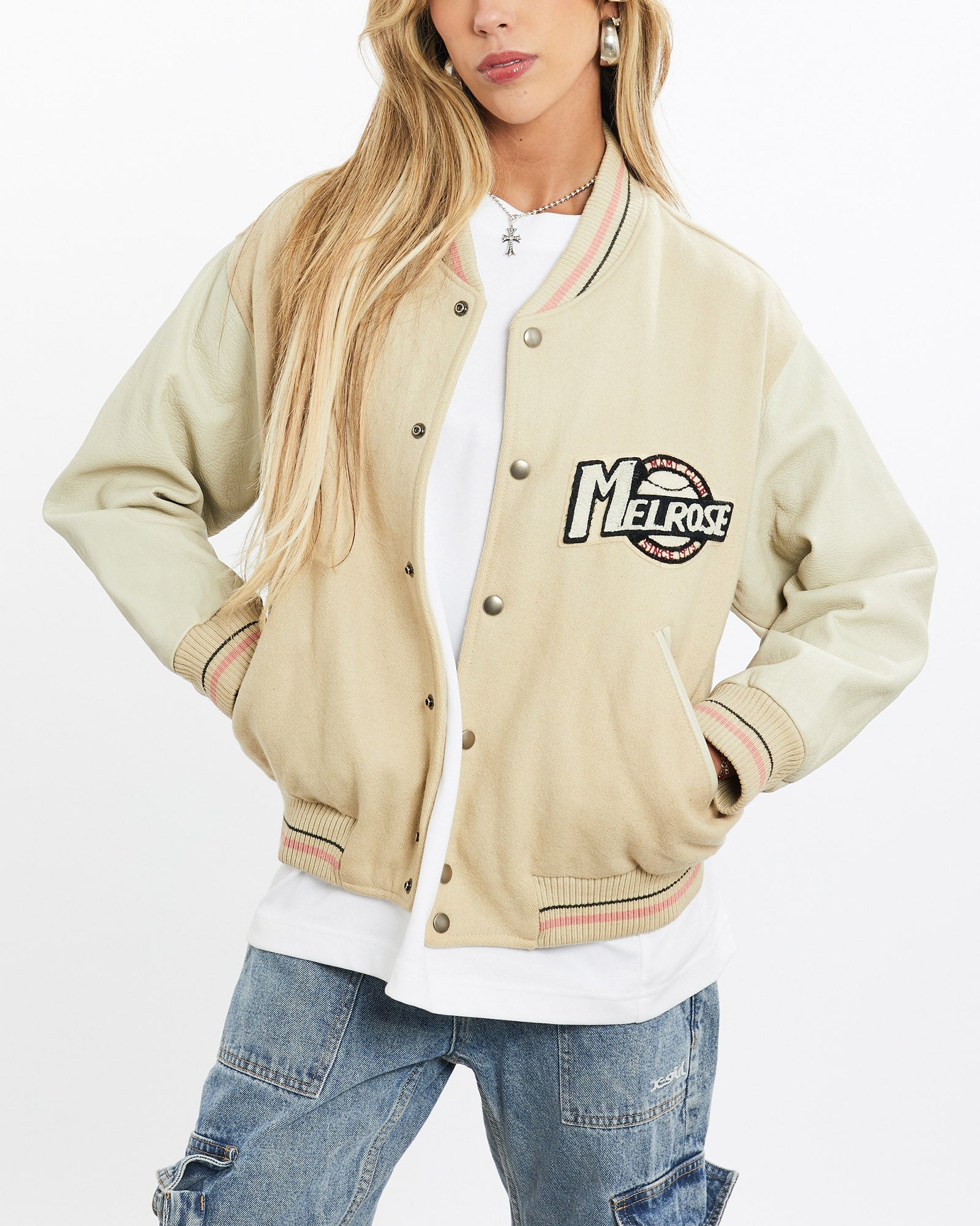 Vintage 90s Melrose Baseball League Varsity Jacket S - The Real Deal