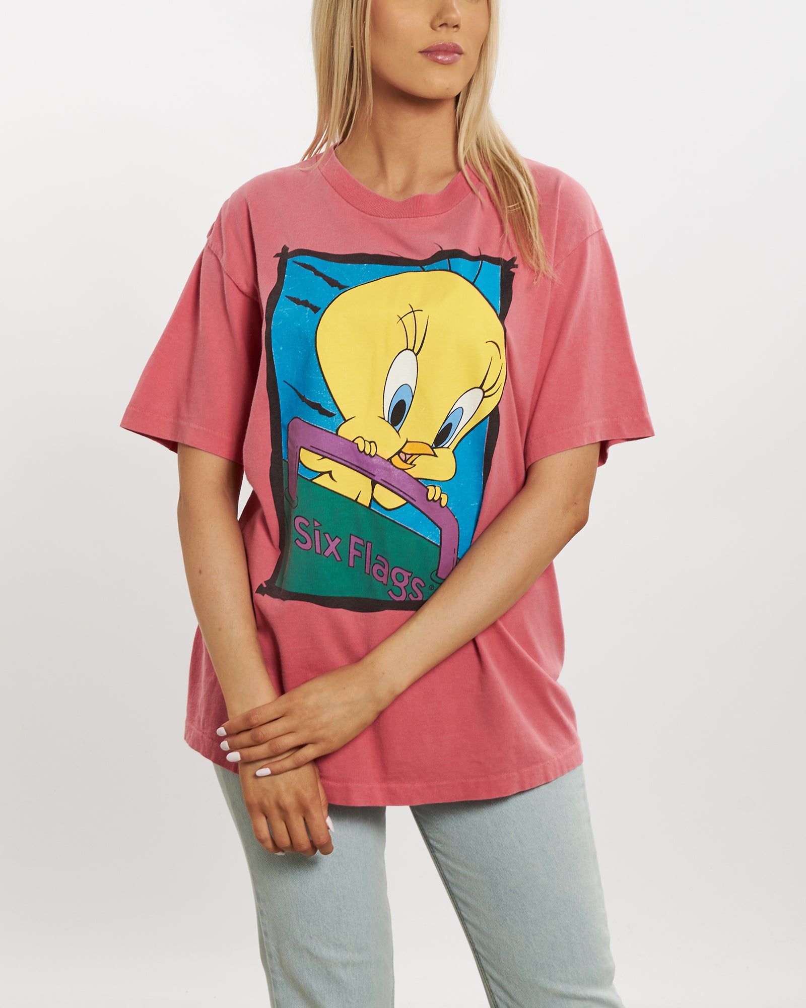 1996 Looney Tunes 'Tweety Six Flags' Tee M – The Real Deal