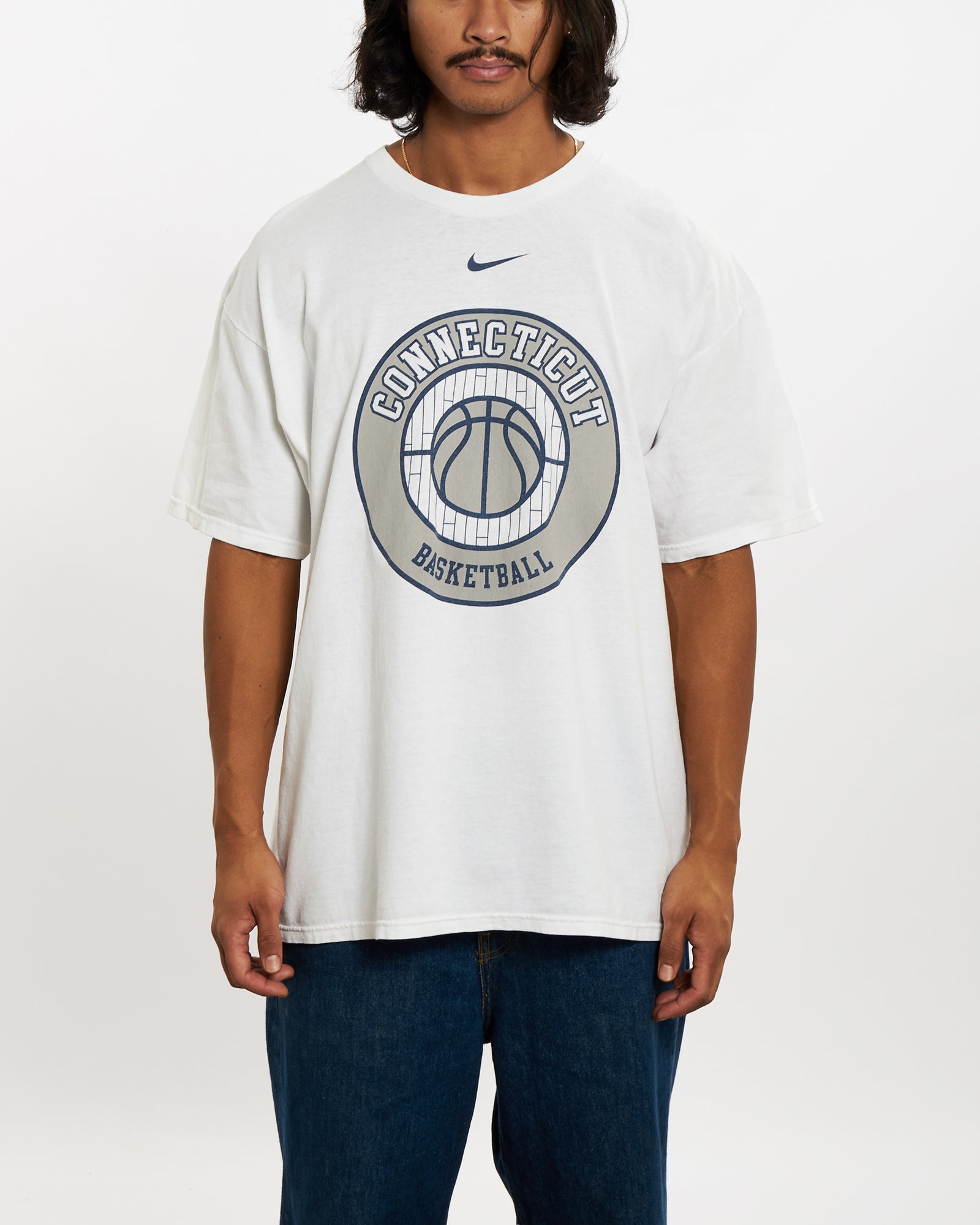 Vintage 90s Nike Connecticut Basketball Tee L – The Real Deal