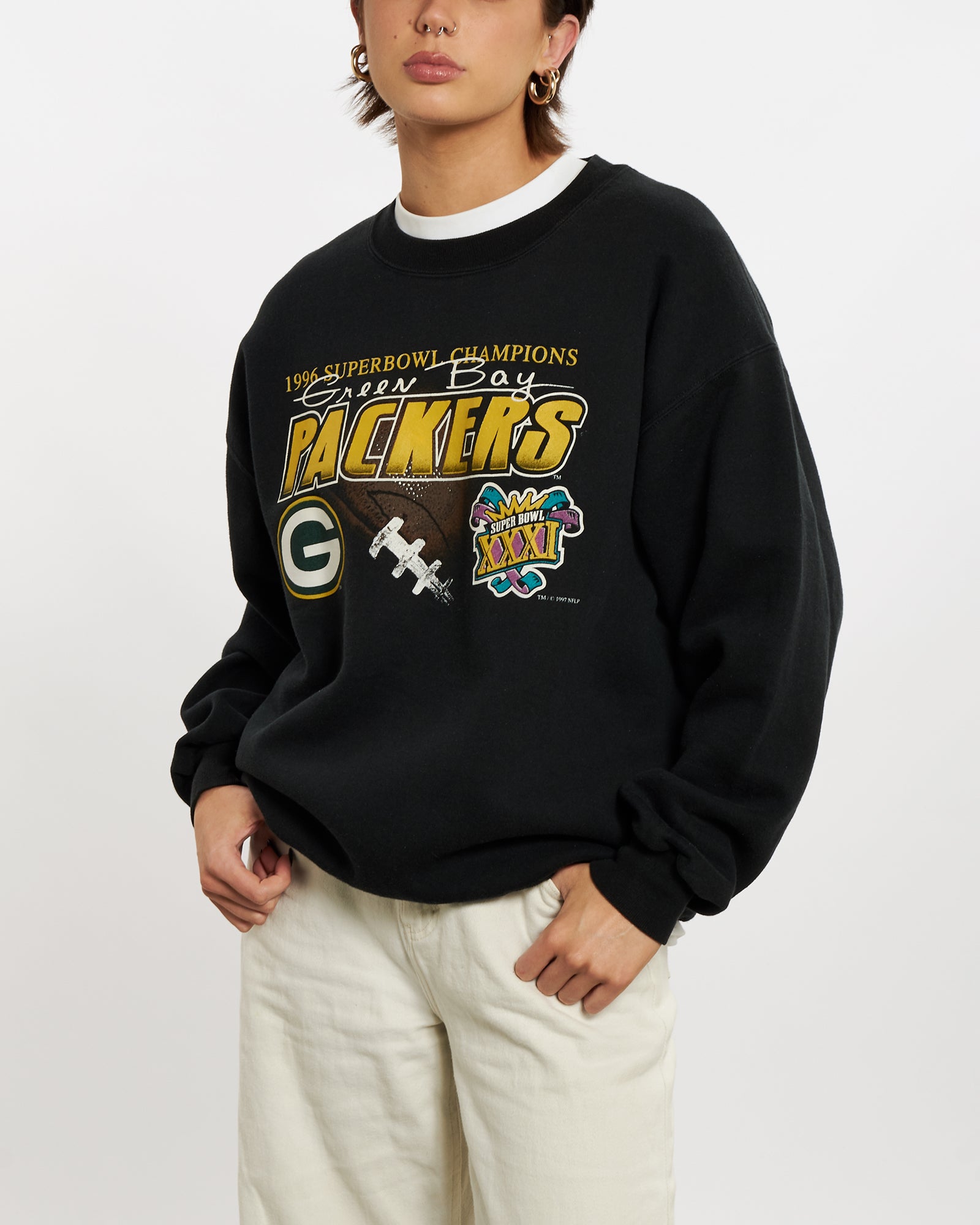Vintage 1997 NFL Green Bay Packers Super Bowl Sweatshirt L