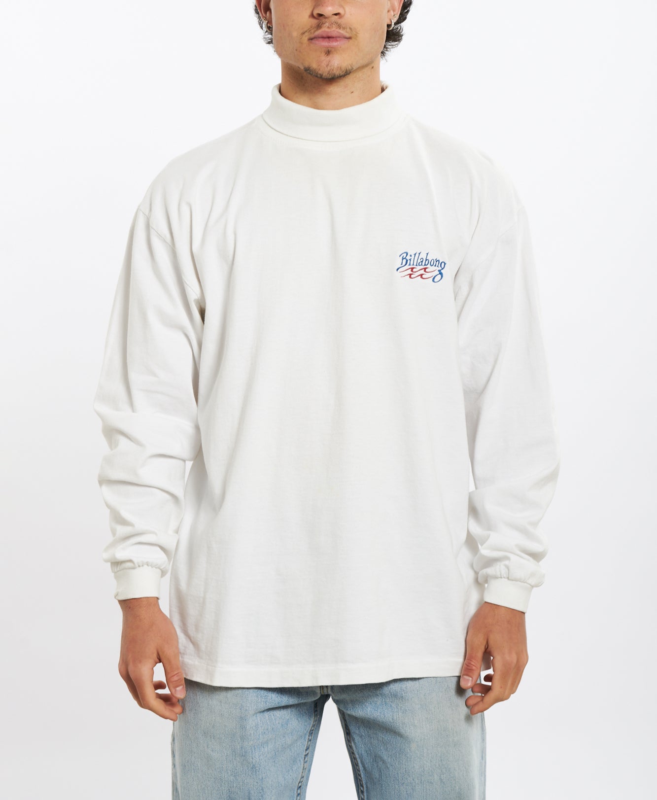 Vintage 90s Billabong Turtle Neck Long Sleeve Tee L