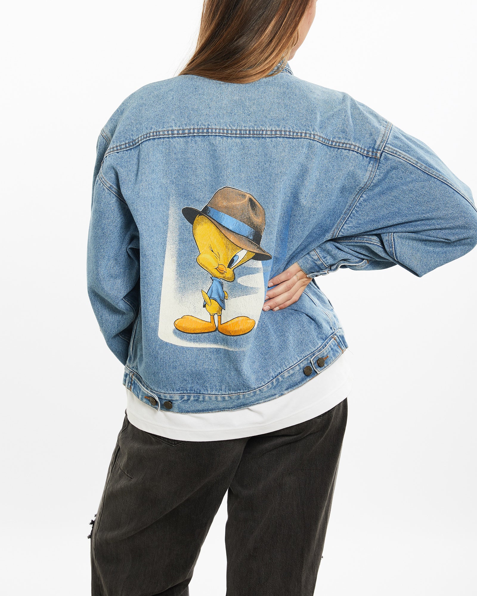 Vintage Looney Tunes Tweety Denim Jacket M – The Real Deal