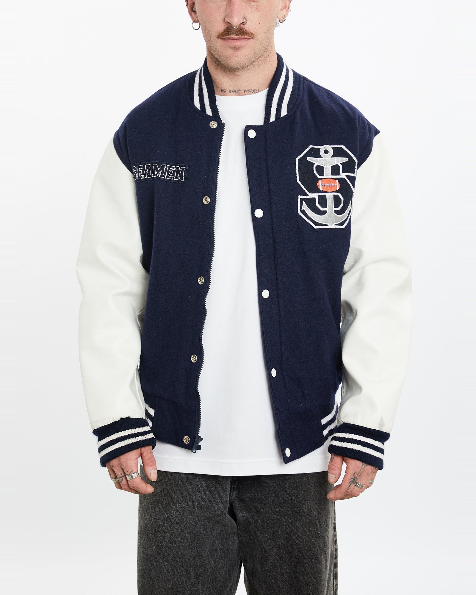 Vintage Seamen Football Varsity Jacket L
